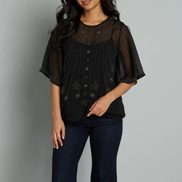 Modcloth | Tops | Nwt Modcloth Wish I May Beaded Blouse | Poshmark